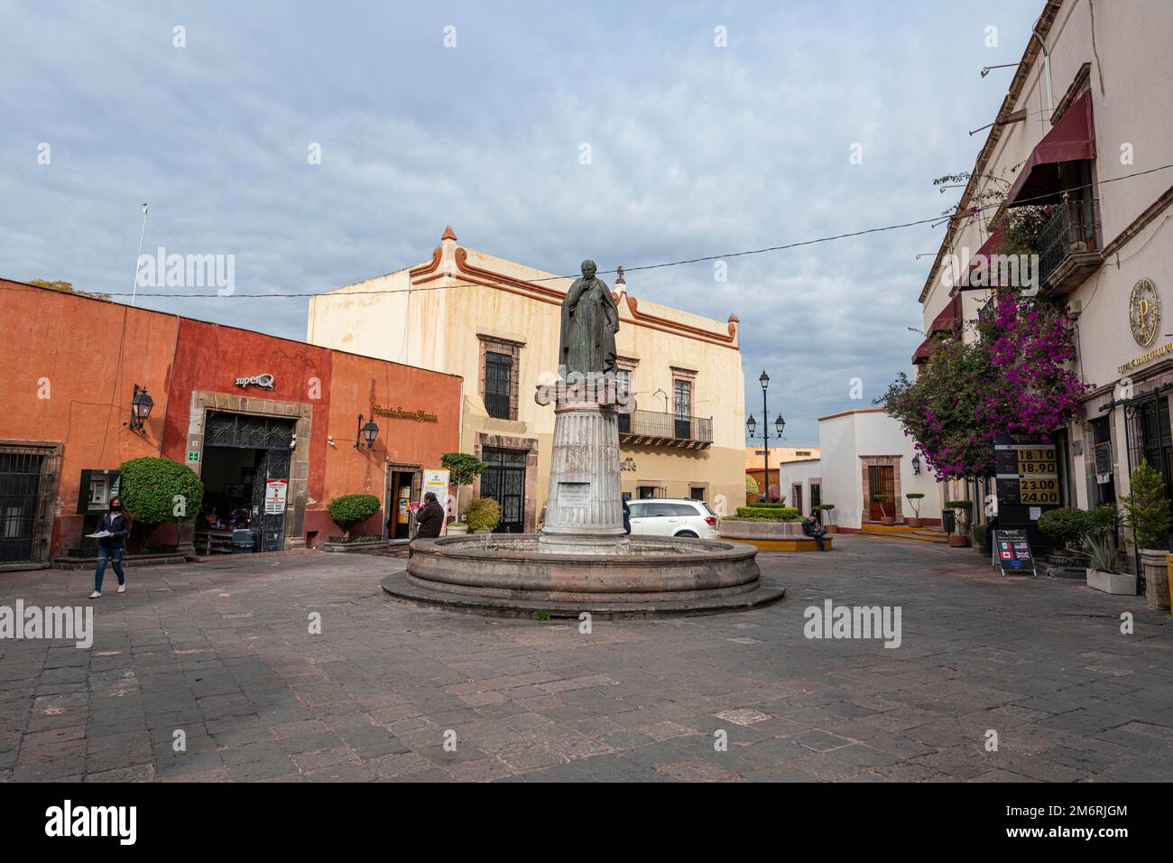 Little square, Unesco site Queretaro, Mexico Stock Photo - Alamy