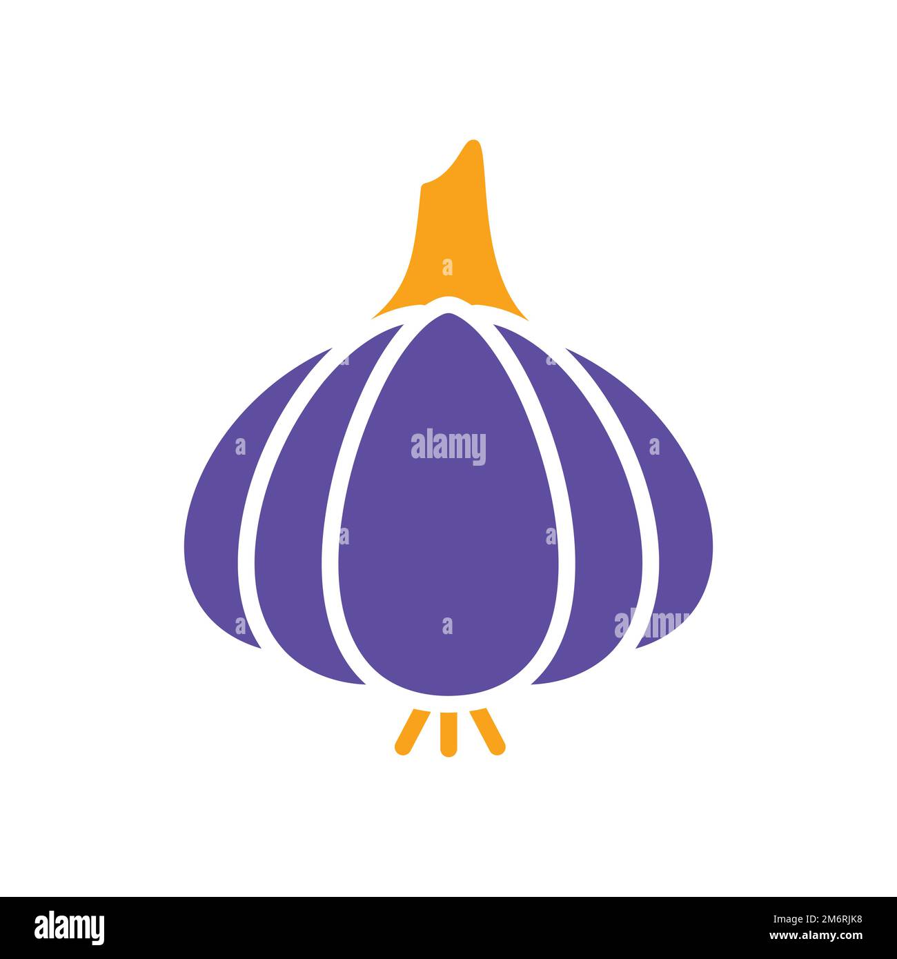 Garlic bulb, allium sativum isolated design vector glyph icon ...