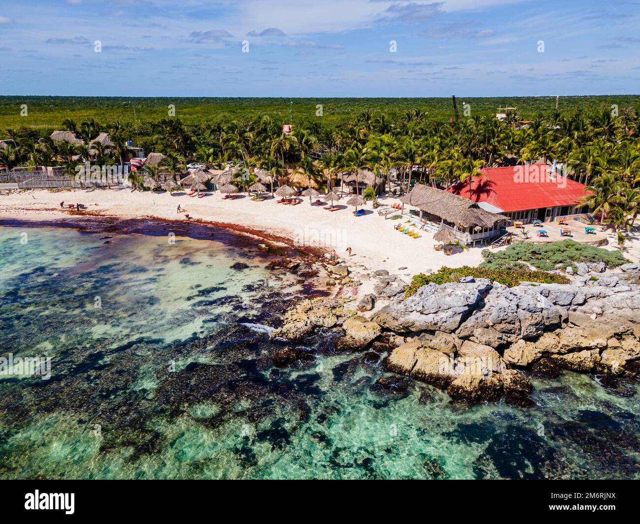 Aerial of the Unesco world heritage site biosphere reserve Sian Ka'an ...