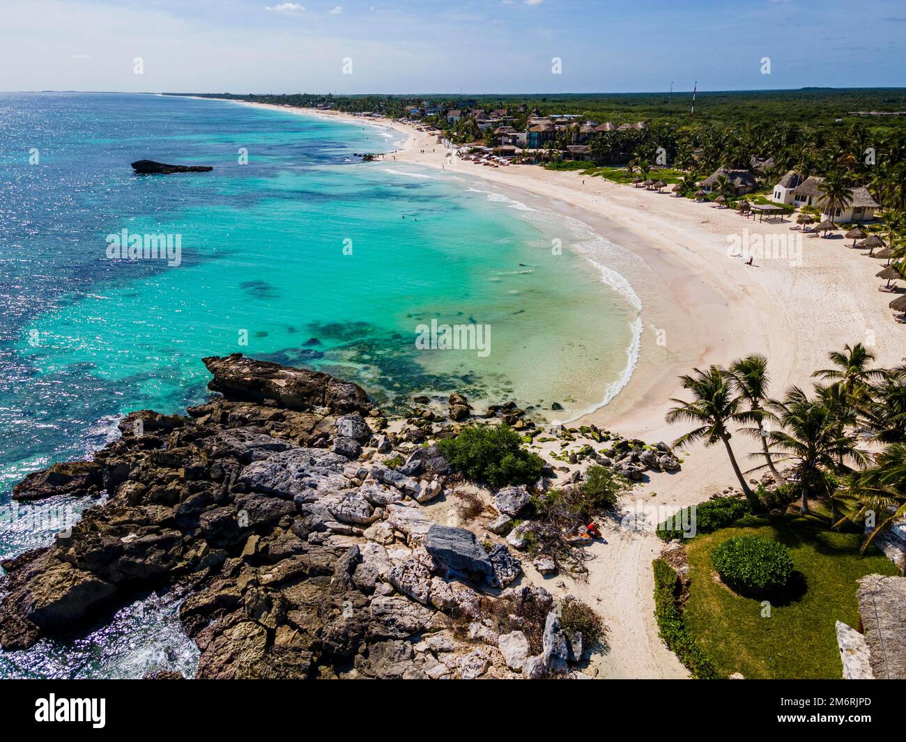 Aerial of the Unesco world heritage site biosphere reserve Sian Ka'an ...