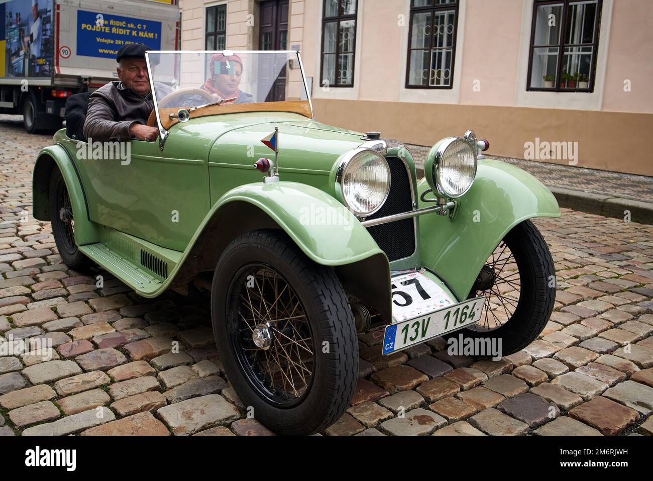 PRAGUE, CZECH REPUBLIC - OCTOBER 1, 2022: Vintage Aero car at the ...