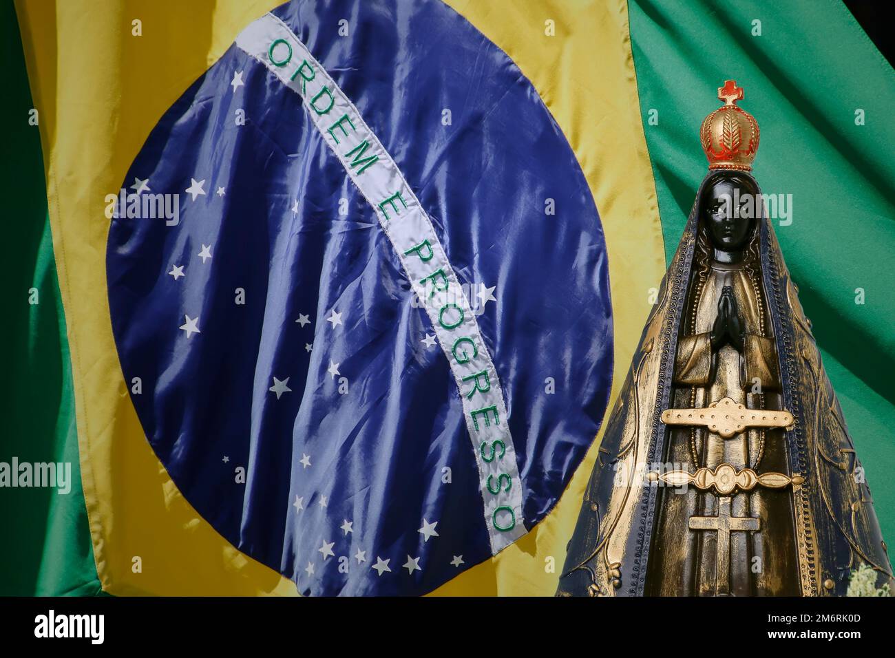Statue of the image of Our Lady of Aparecida, mother of God in the ...