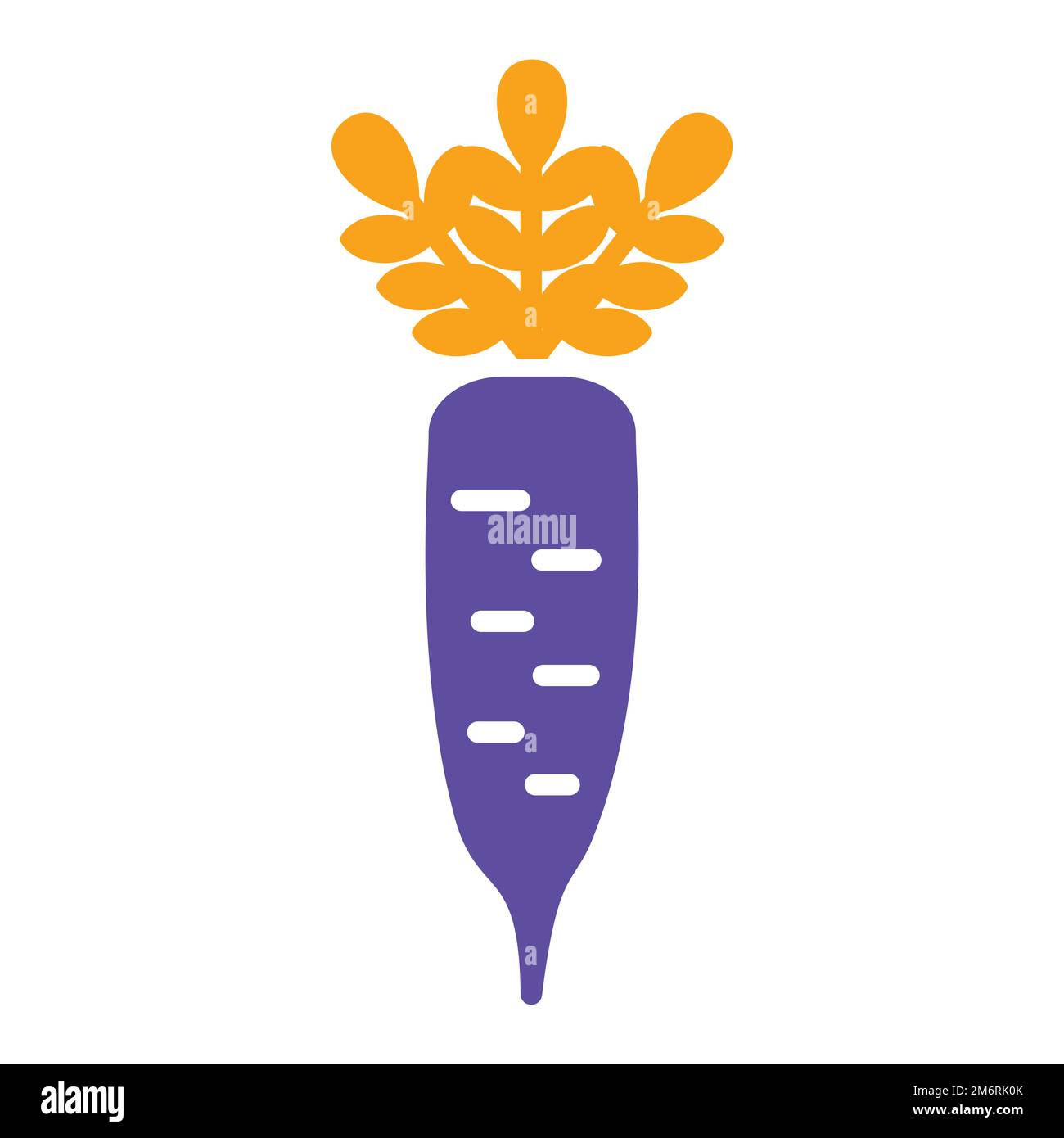 Japanese daikon radish with leaf isolated vector glyph icon. Vegetable ...