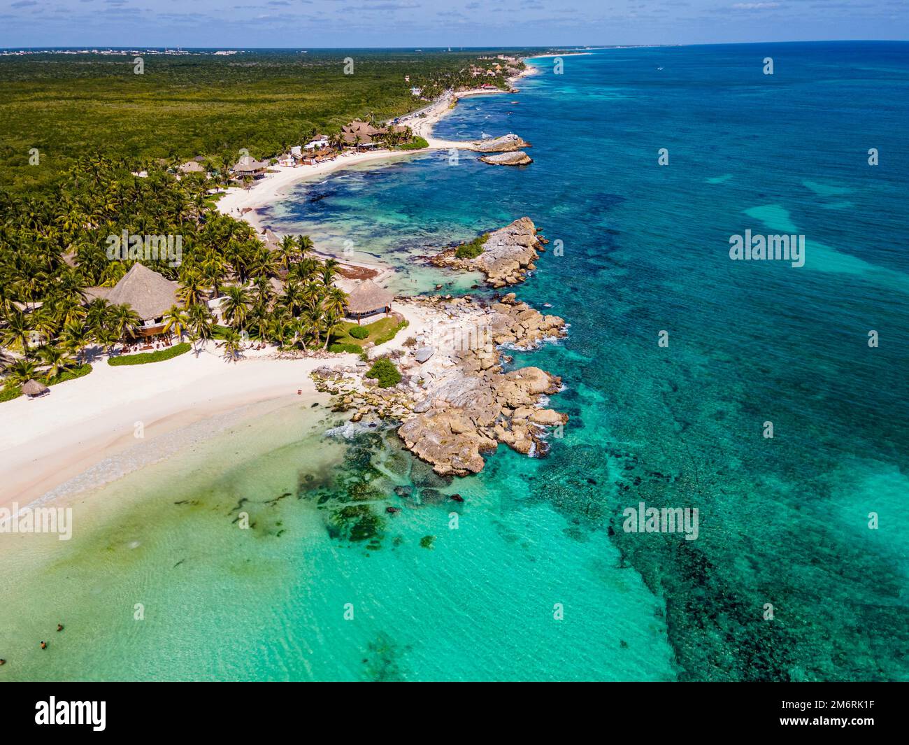 Aerial of the Unesco world heritage site biosphere reserve Sian Kaan ...