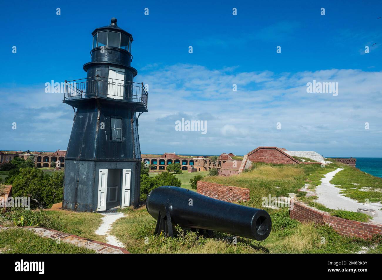 Lighthouse in Fort Jefferson, Dry Tortugas National Park, Florida Keys ...