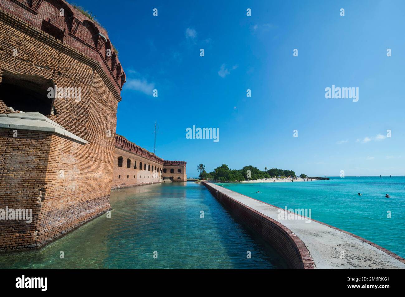 Pier surrounding Fort Jefferson, Dry Tortugas National Park, Florida ...