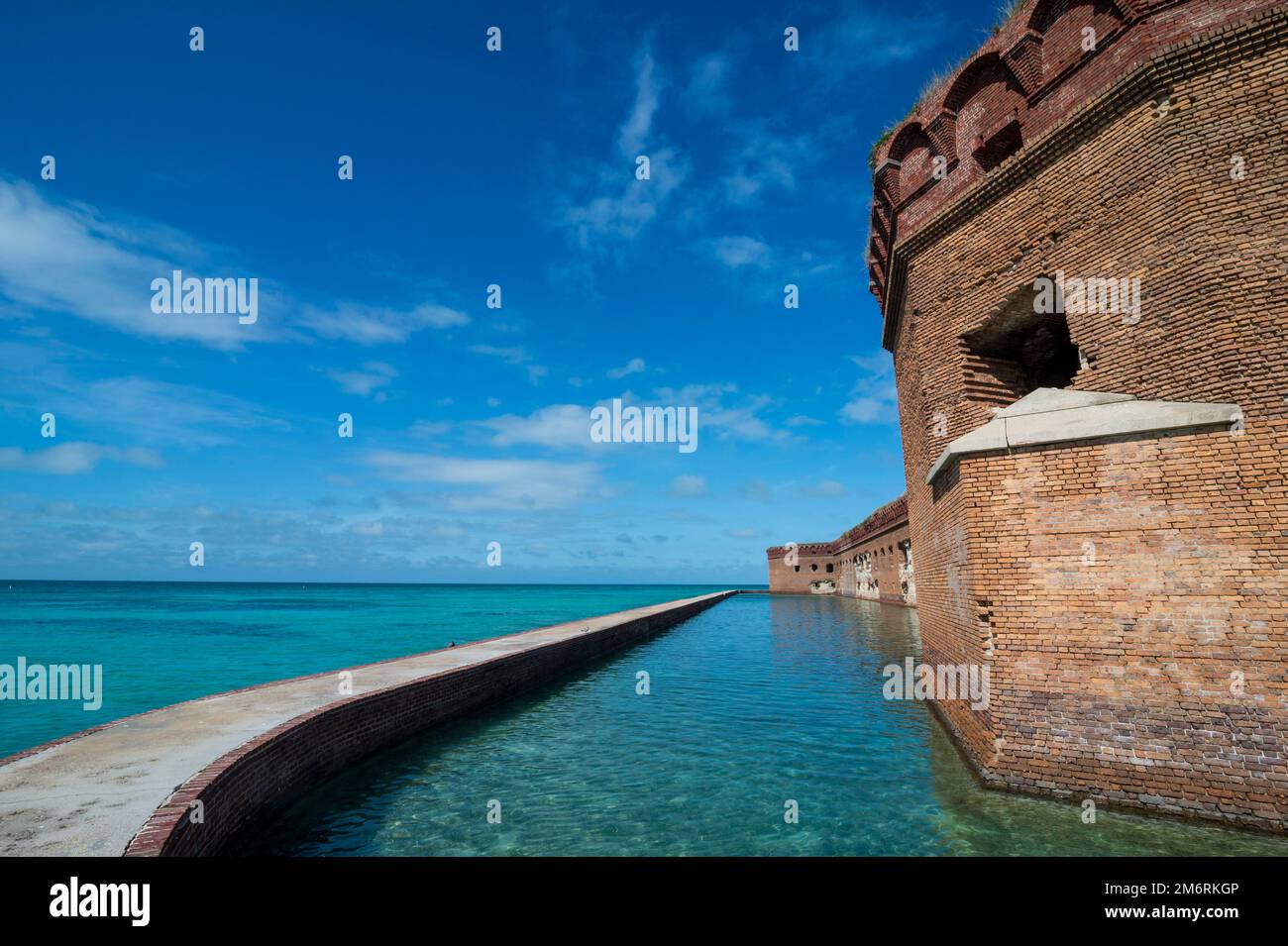 Pier surrounding Fort Jefferson, Dry Tortugas National Park, Florida ...