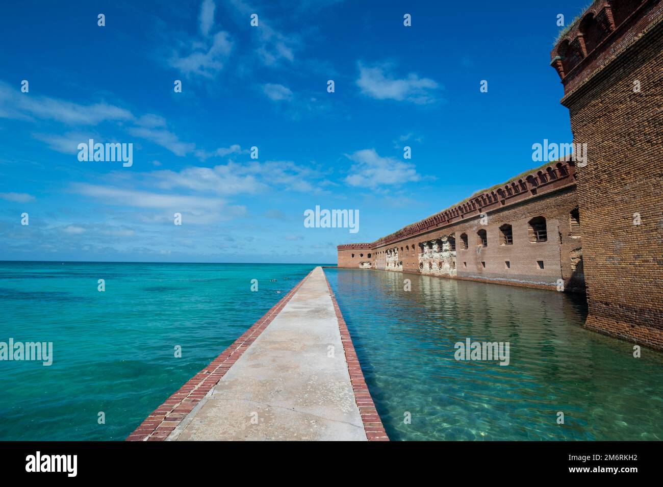 Pier surrounding Fort Jefferson, Dry Tortugas National Park, Florida ...