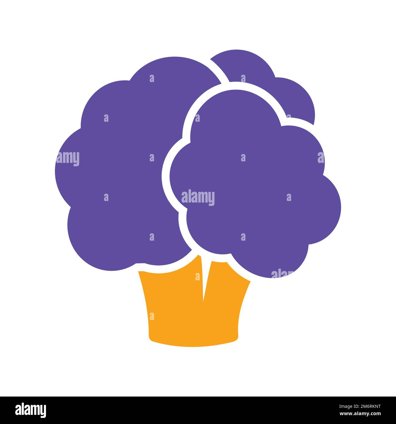 Cauliflower isolated vector glyph icon. Vegetable sign. Graph symbol ...