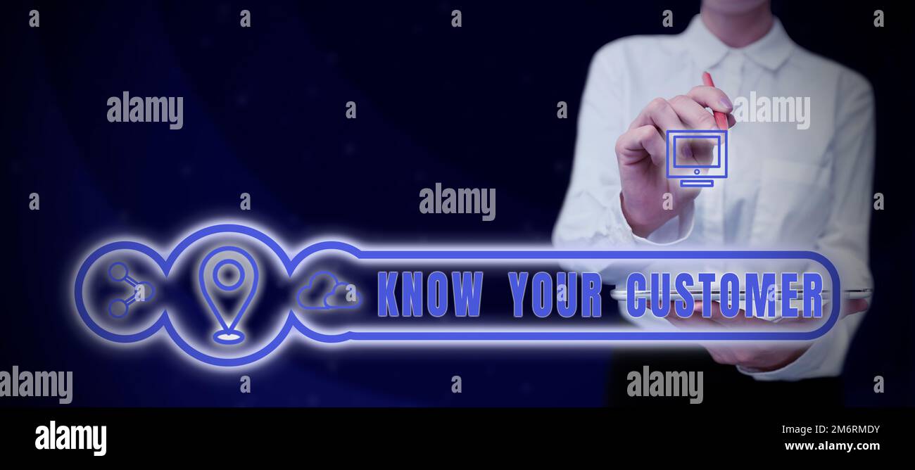 Text sign showing Know Your Customer. Business showcase Marketing ...