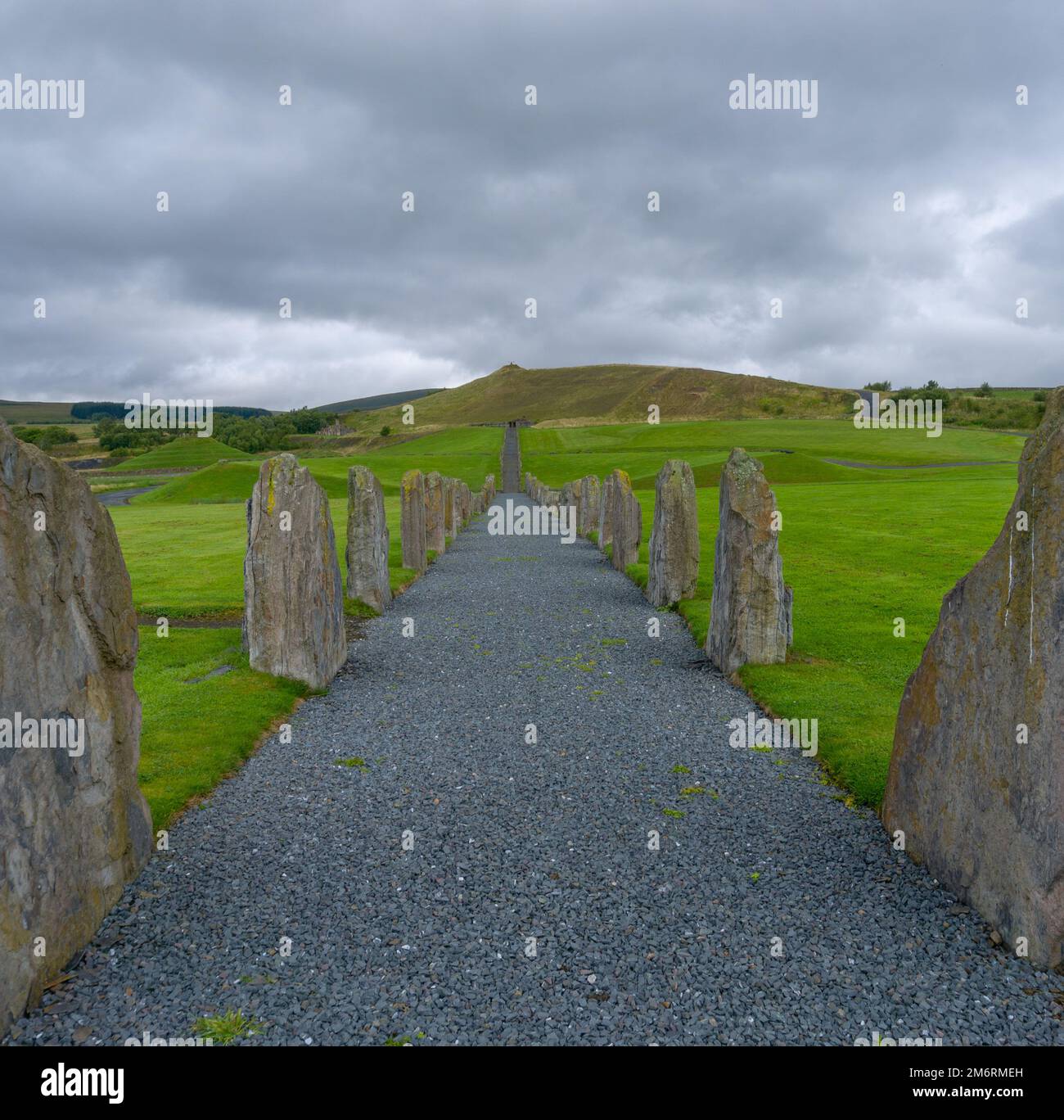 Standing stones and gravel footpath in the North-South Line of the ...