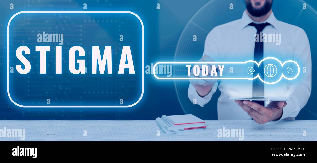 Writing displaying text Stigma. Business concept feeling of disapproval ...