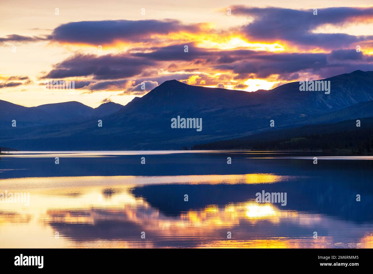 Lake on sunset Stock Photo - Alamy