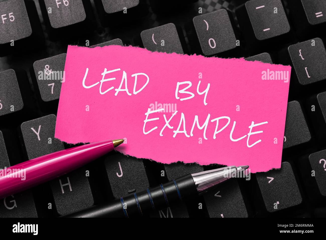 Text showing inspiration Lead By Example. Business overview Be a mentor ...