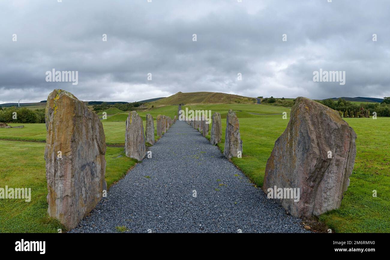 Standing stones and gravel footpath in the North-South Line of the ...