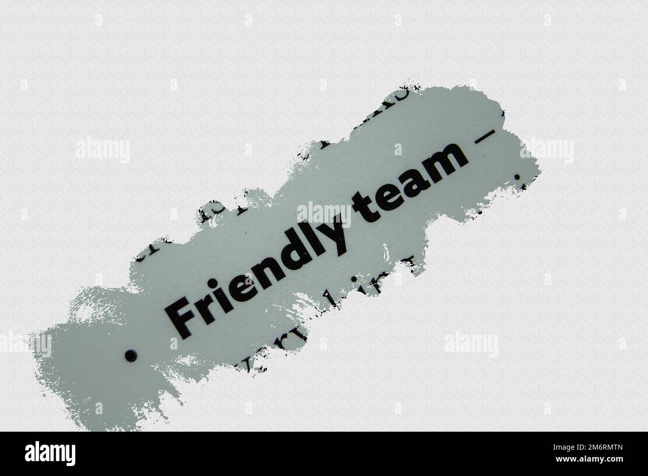 Friendly team in English vocabulary language words phrase with bullet ...