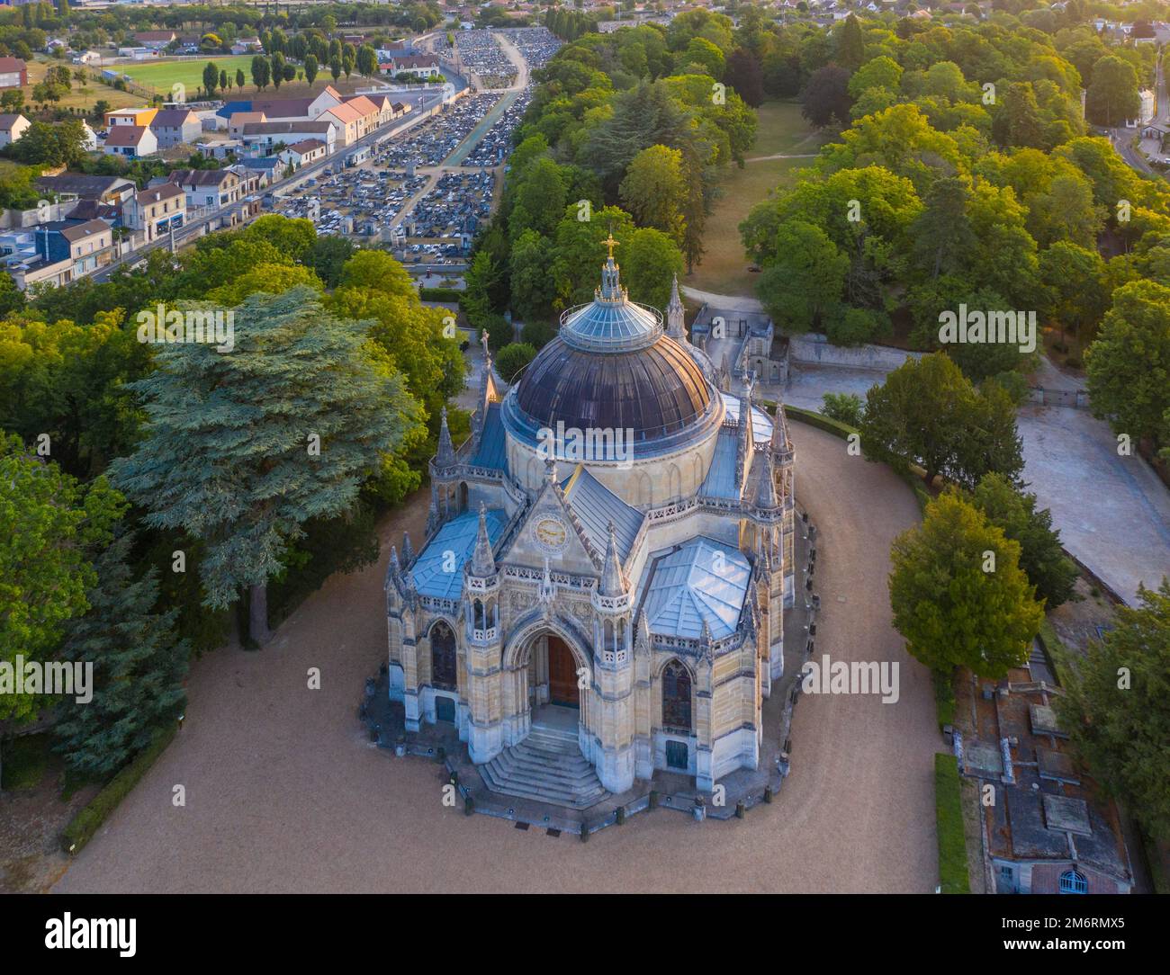 Aerial view Chapelle royale de Dreux, also Chapelle Royale Saint-Louis ...