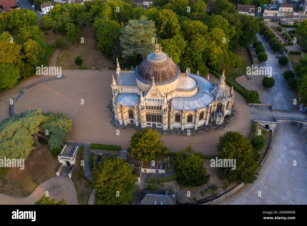 Aerial view Chapelle royale de Dreux, also Chapelle Royale Saint-Louis ...