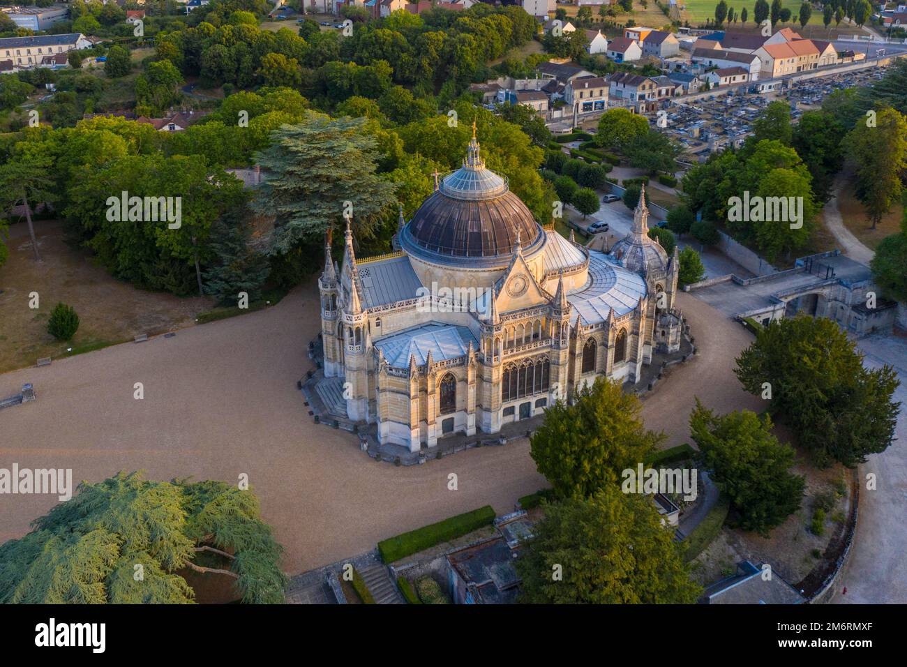 Aerial view Chapelle royale de Dreux, also Chapelle Royale Saint-Louis ...