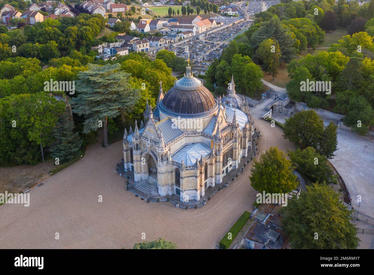 Aerial view Chapelle royale de Dreux, also Chapelle Royale Saint-Louis ...