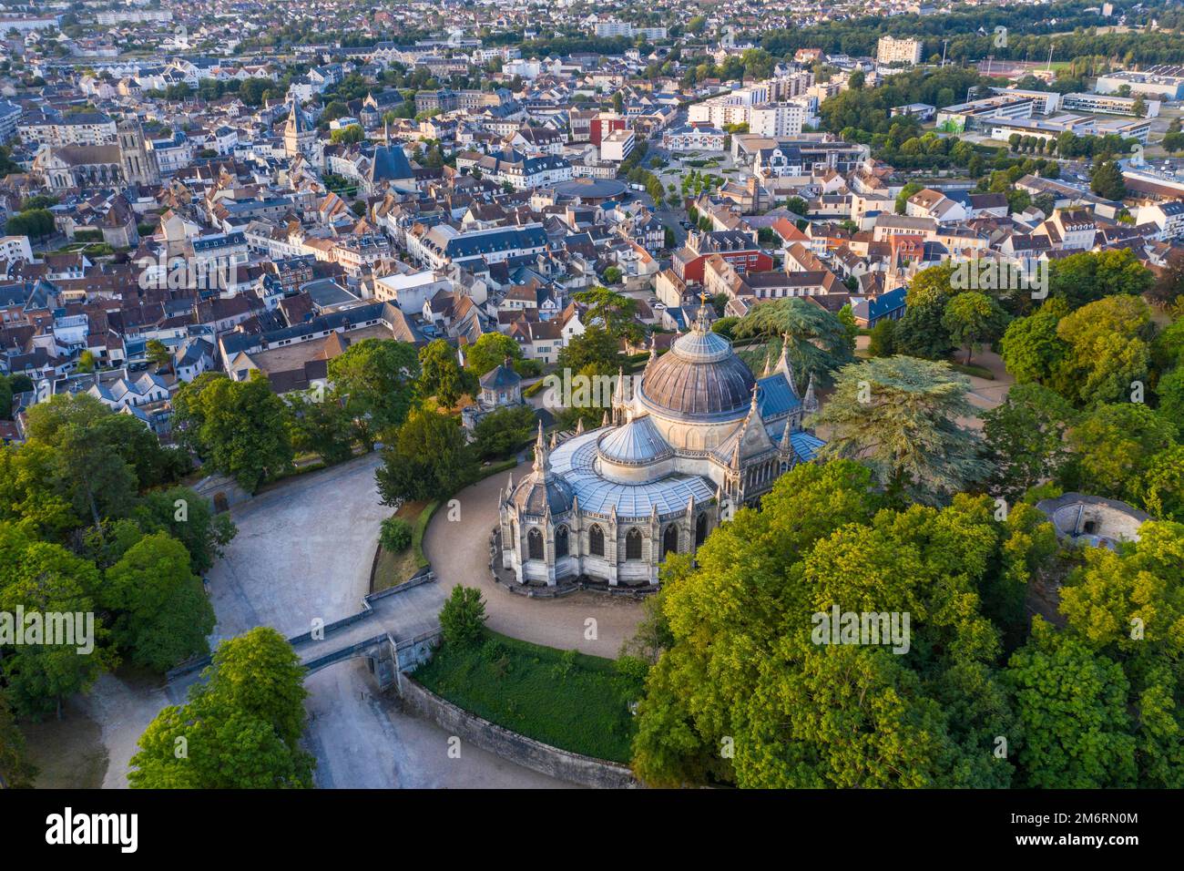 Aerial view Chapelle royale de Dreux, also Chapelle Royale Saint-Louis ...