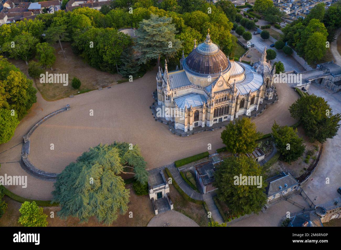 Aerial view Chapelle royale de Dreux, also Chapelle Royale Saint-Louis ...