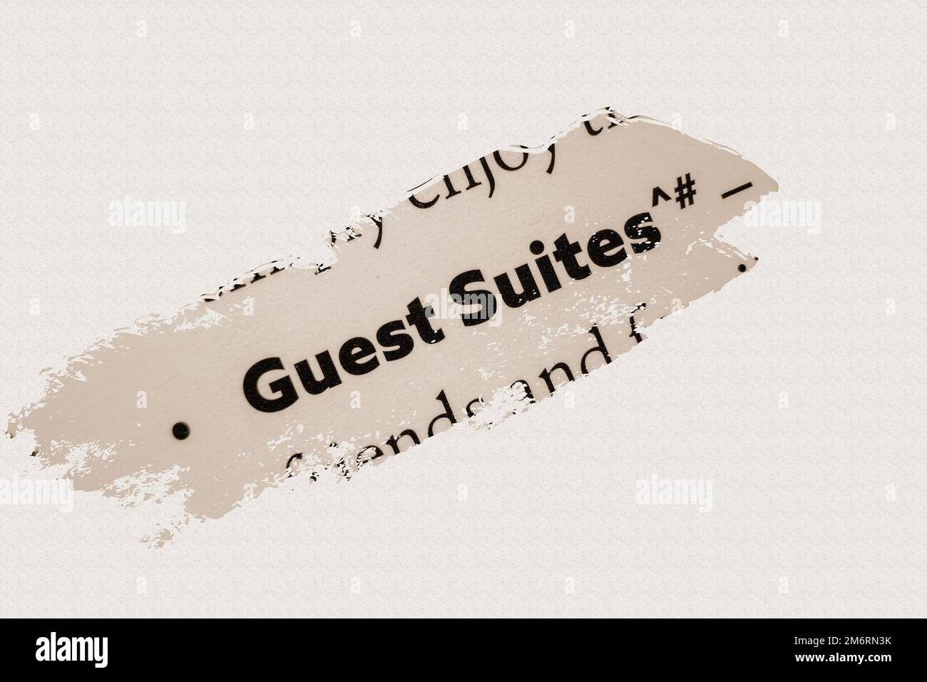 Guest Suites in English vocabulary language words phrase with bullet ...