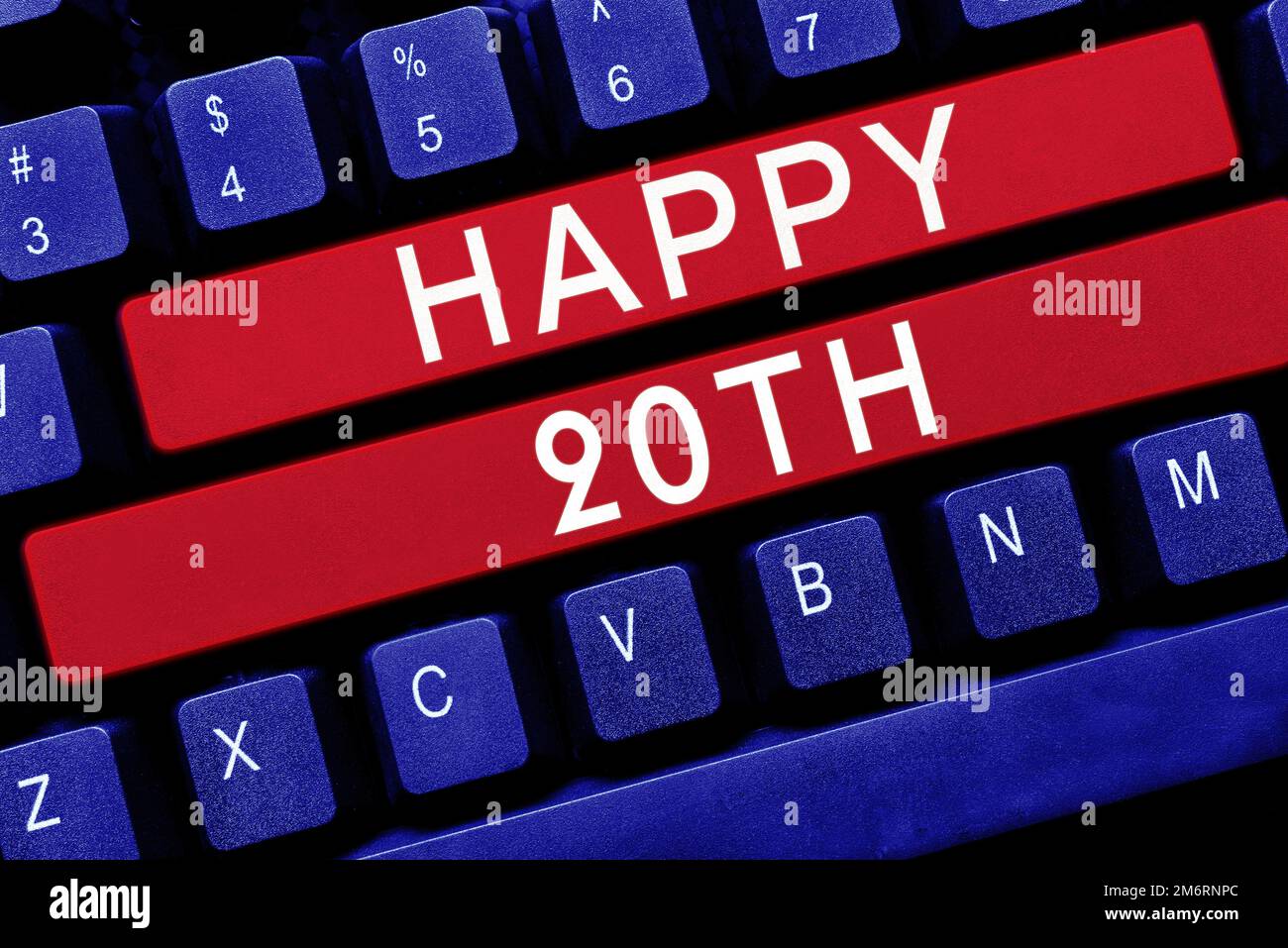 Hand writing sign Happy 20Th. Word Written on a joyful occasion for ...