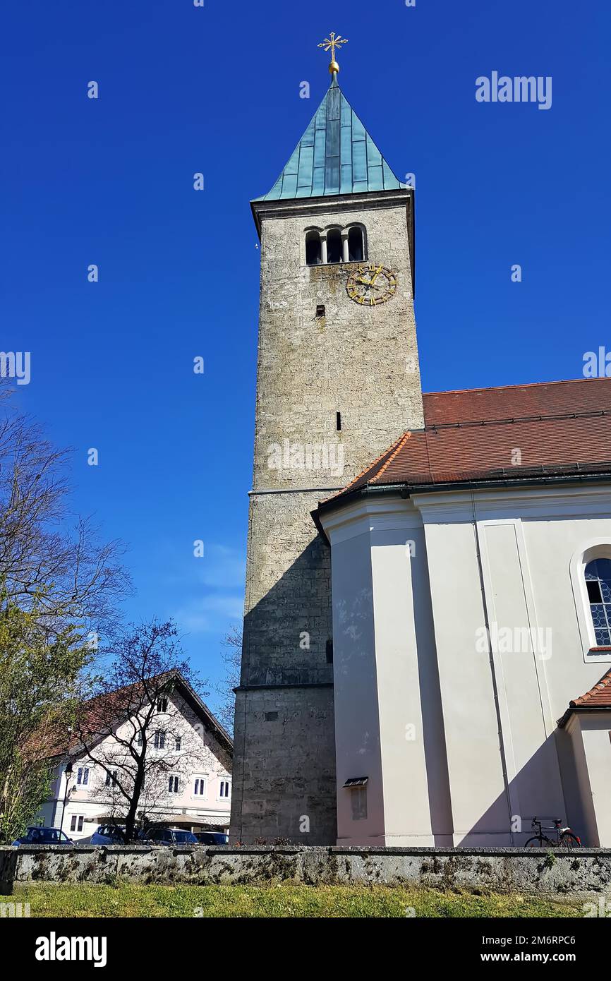 Church of St. Michael in the centre of Peiting. Bavaria, Germany Stock ...