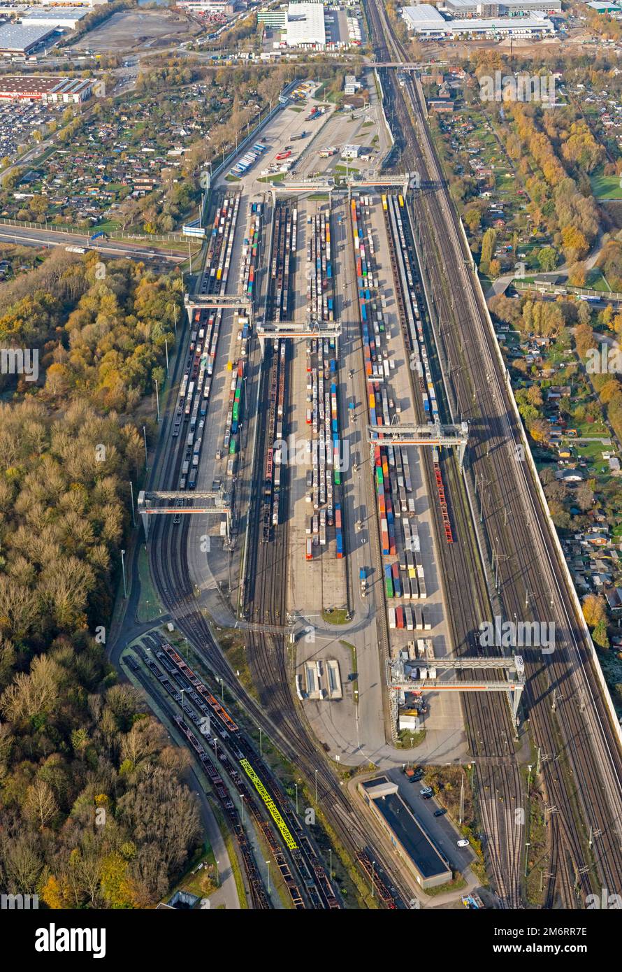 Aerial view of the DUSS Terminal Hamburg-Billwerder, Deutsche ...
