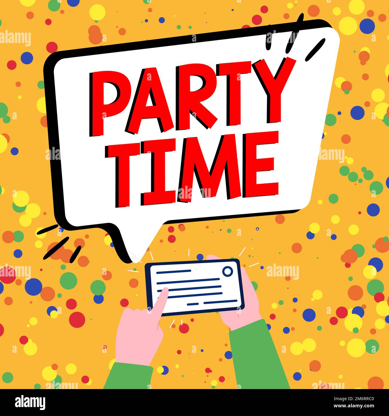 Hand writing sign Party Time. Concept meaning the right moment to ...