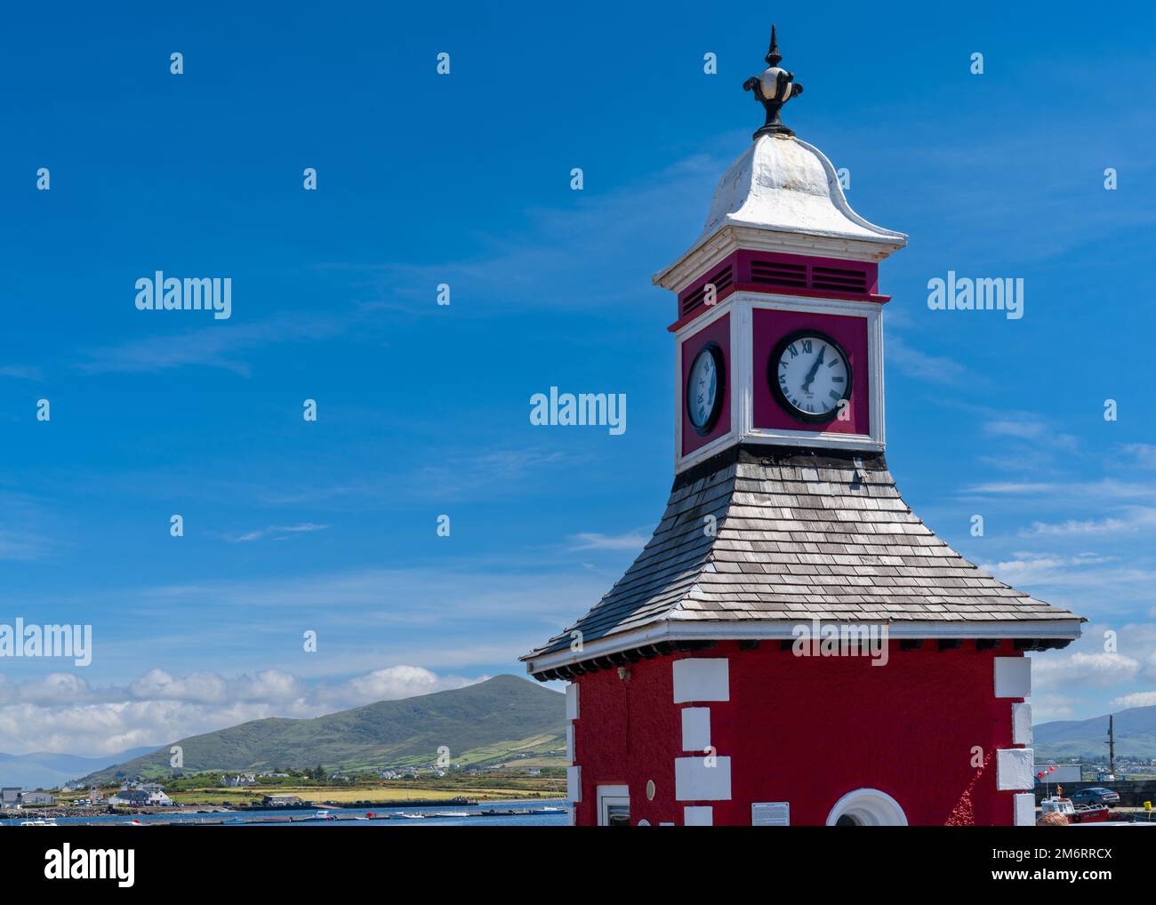 View of the historic clock tower and weigh station on the Royal Pier of ...