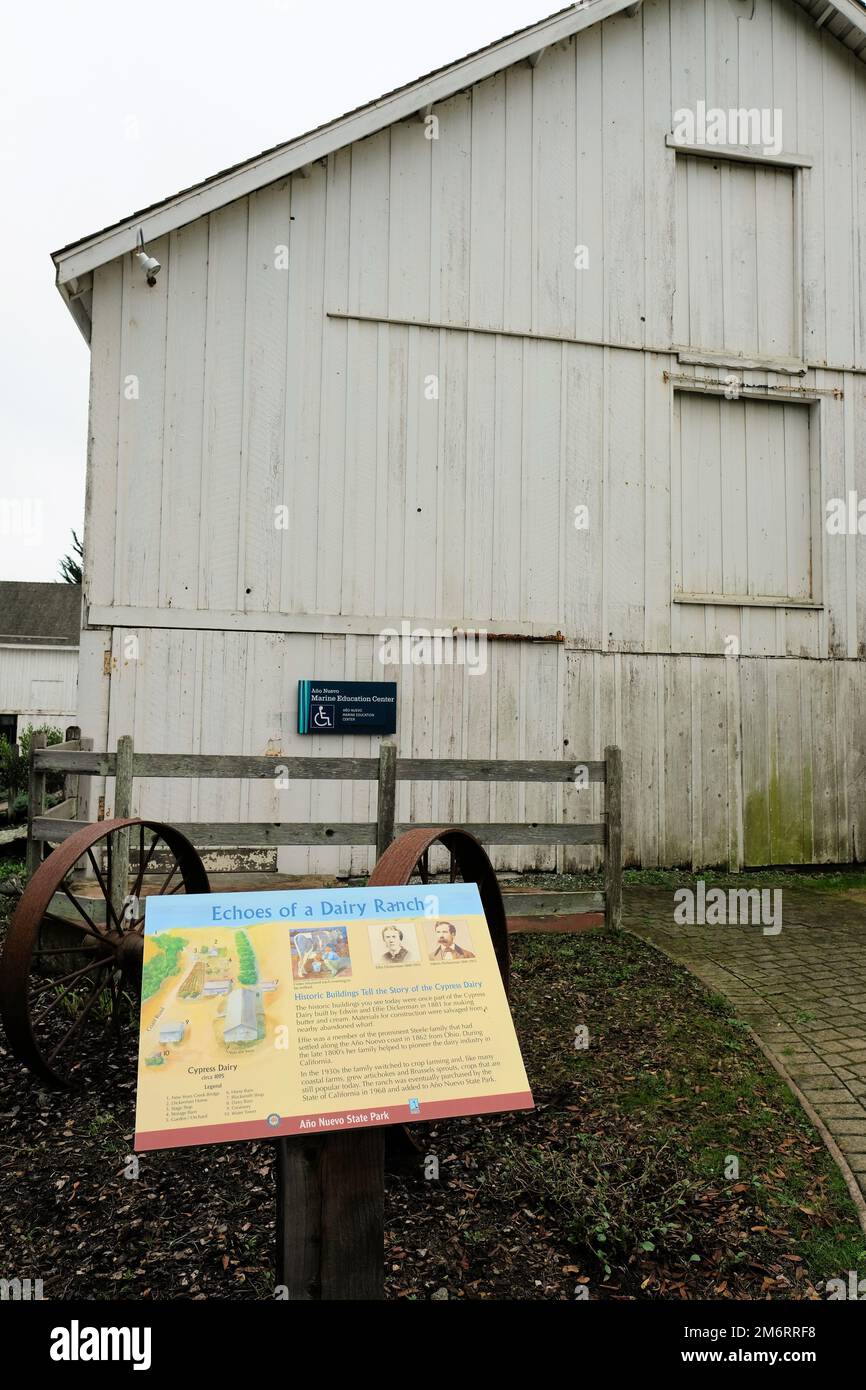 Educational placard at the former Cypress Dairy, now part of the Año ...