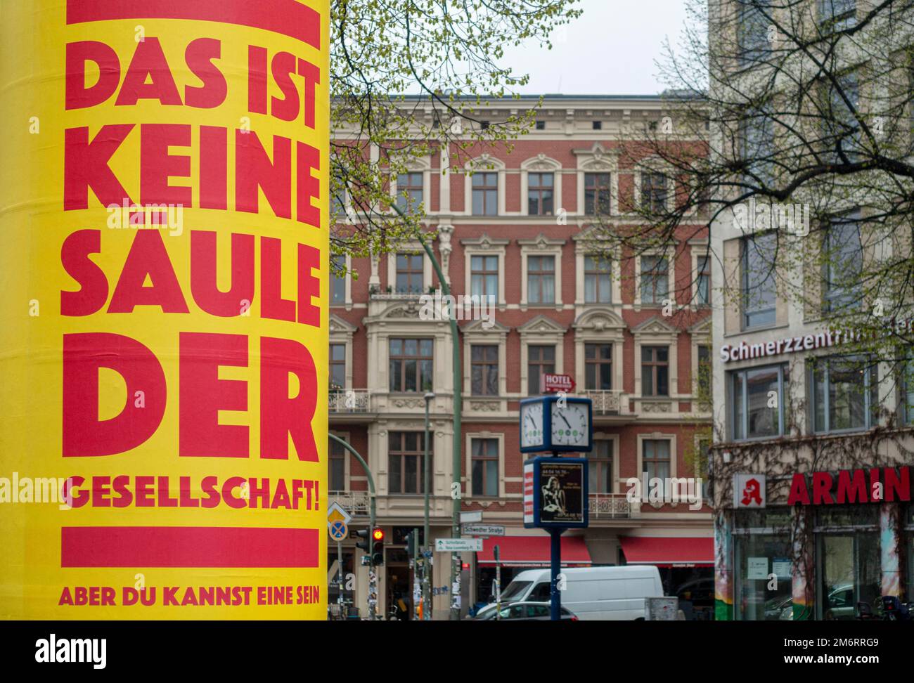 Advertising pillar with advertisement, Berlin-Mitte, Berlin, Germany ...