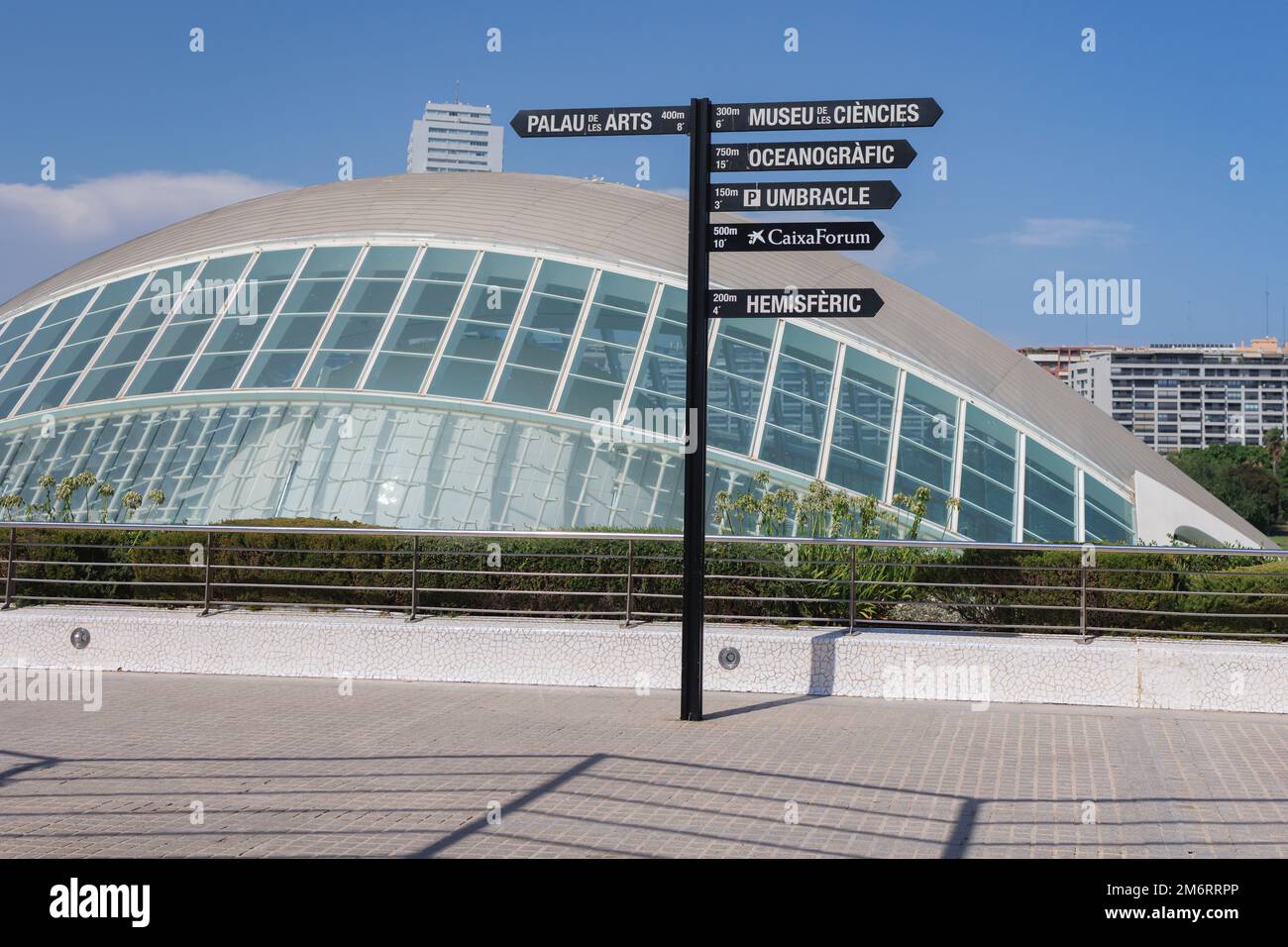 Directional Signs for Major Attractions in Valencia, Spain Stock Photo ...