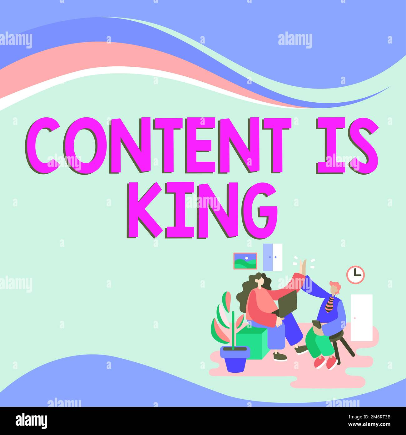 Writing displaying text Content Is King. Word for Content is the heart ...