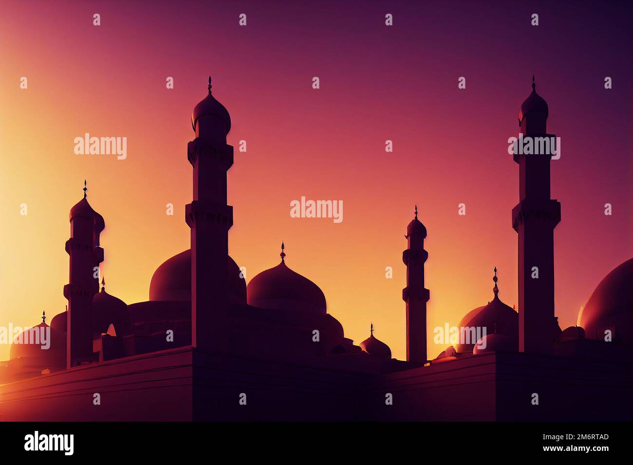 Islamic mosque in sunset lights Stock Photo - Alamy
