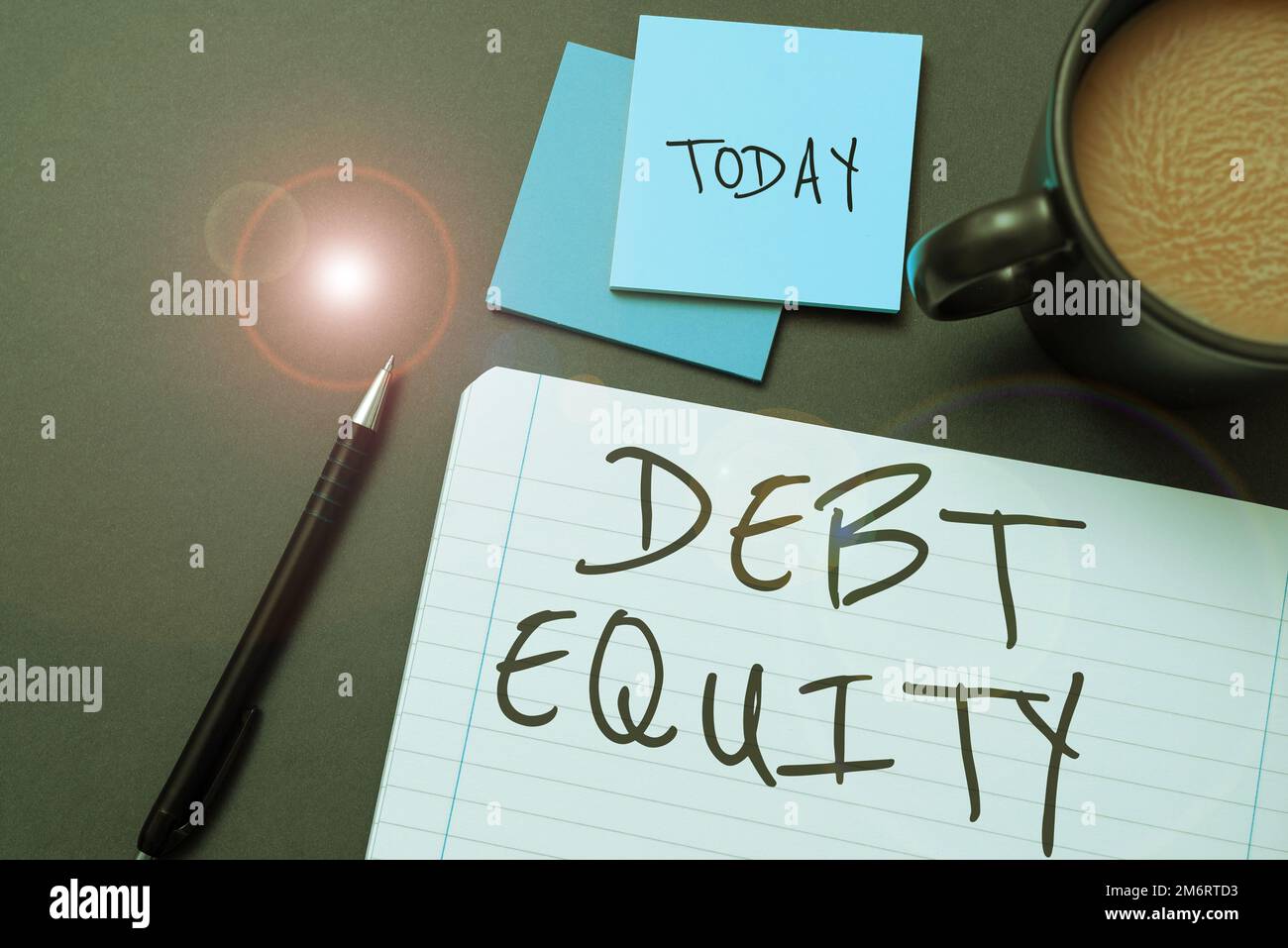 Inspiration showing sign Debt Equity. Word Written on dividing companys ...