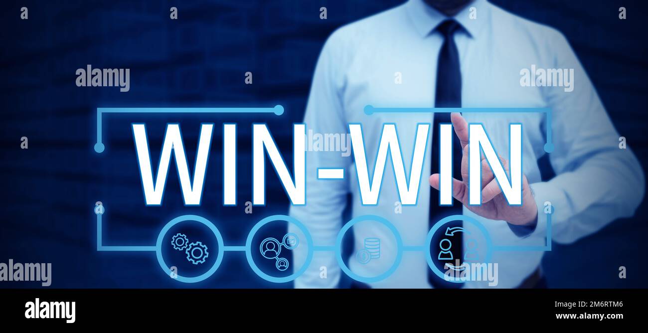 Inspiration showing sign Win Win. Business idea Strategy for both parts ...