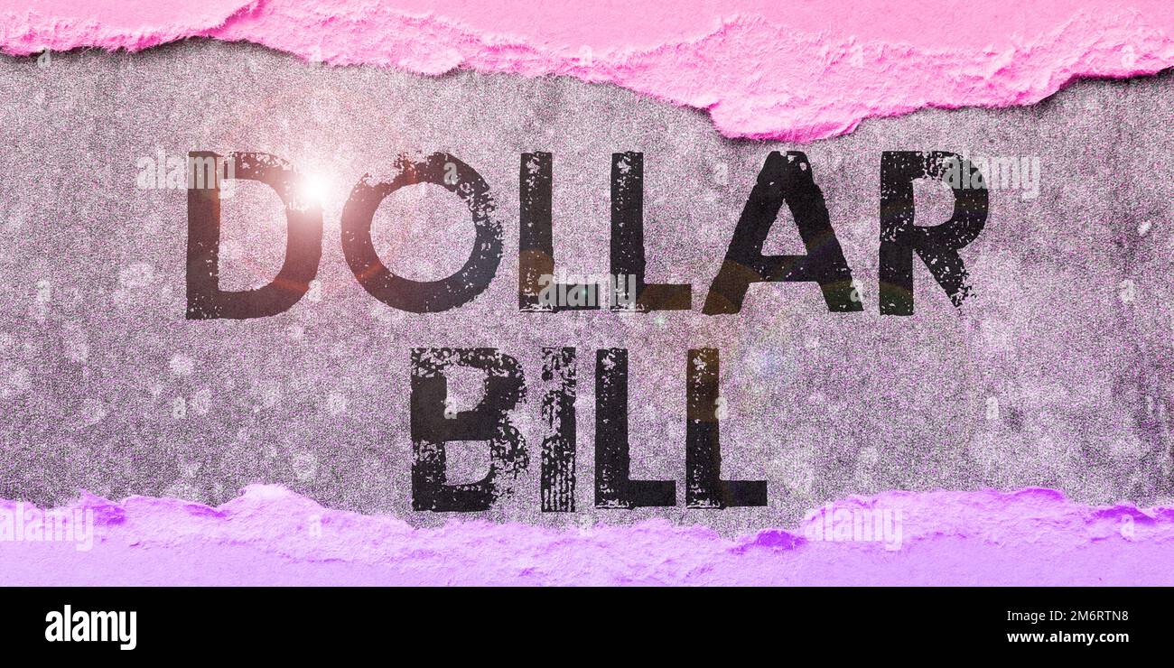 Text caption presenting Dollar Bill. Conceptual photo a piece of paper ...