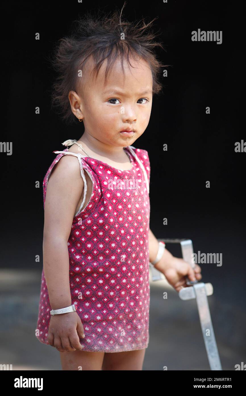 Small boy with earring, Tamang ethnic group, Kafalchur valley, Nagarkot ...