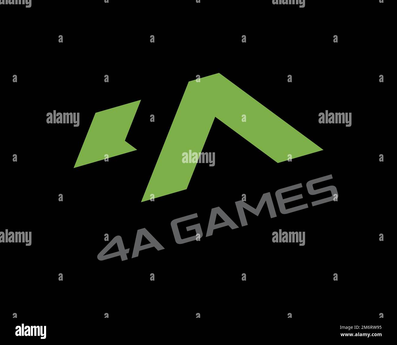 4A Games, rotated logo, black background Stock Photo - Alamy