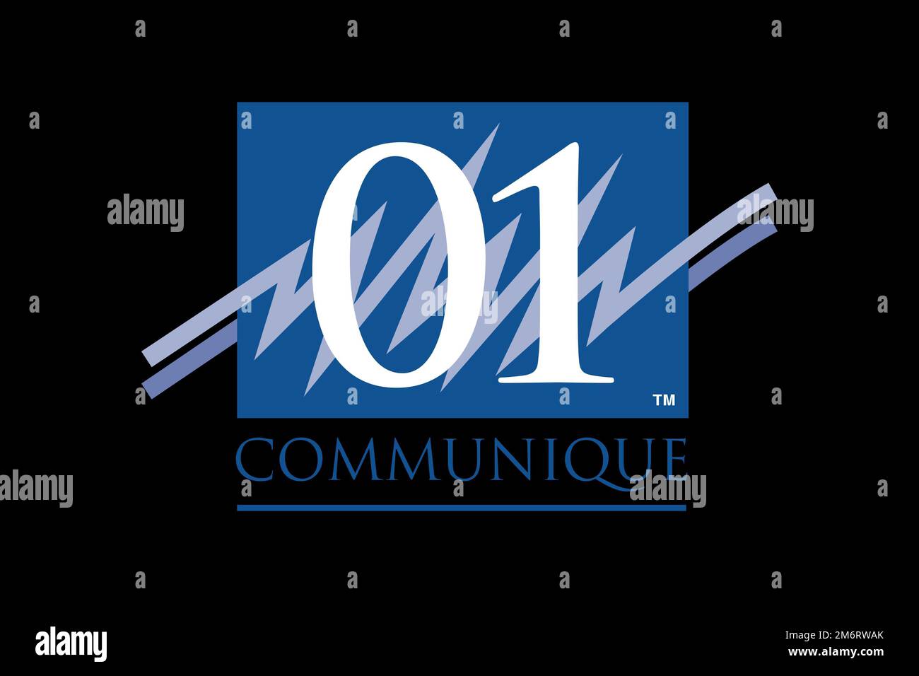 01 Communique, Logo, Black background Stock Photo - Alamy
