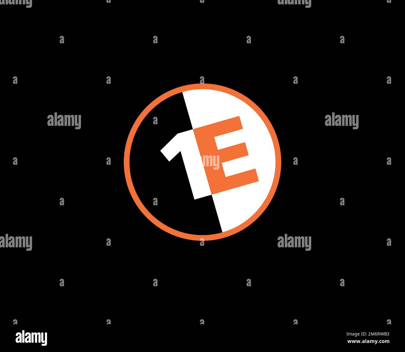 1E, rotated logo, black background Stock Photo - Alamy