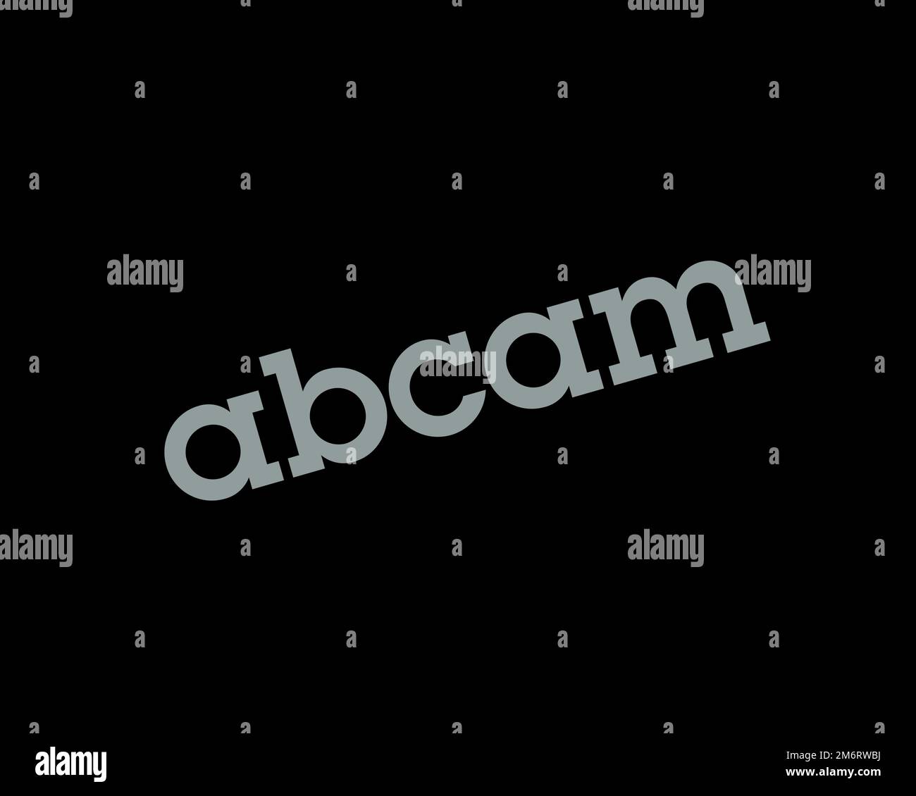 Abcam, rotated logo, black background Stock Photo - Alamy