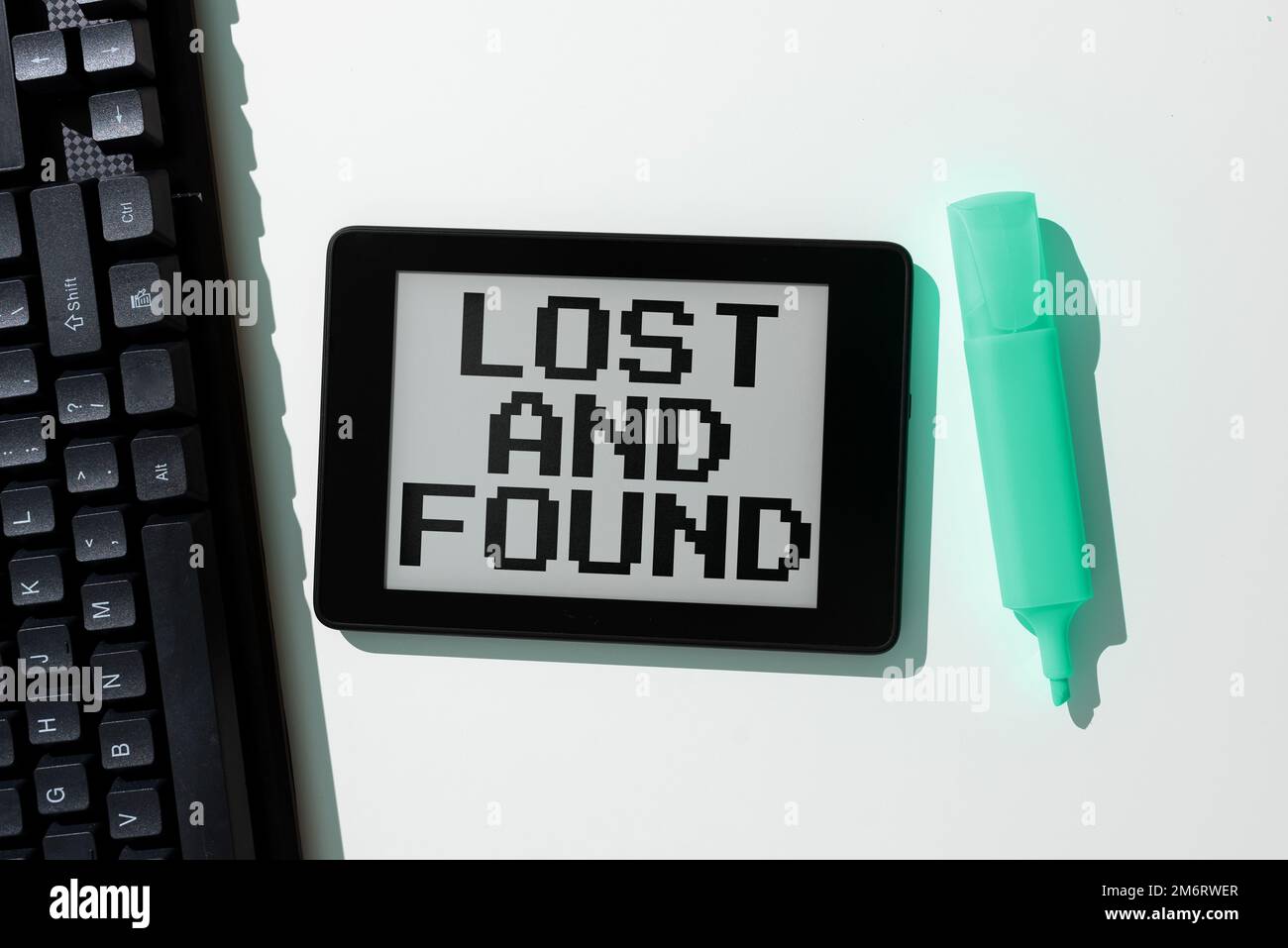 Writing displaying text Lost And Found. Concept meaning Place where you ...