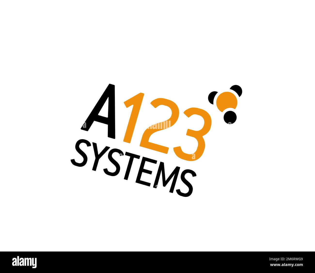 A123 Systems, rotated logo, white background B Stock Photo - Alamy
