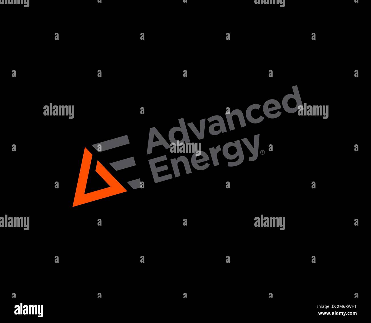Advanced Energy, rotated logo, black background Stock Photo - Alamy