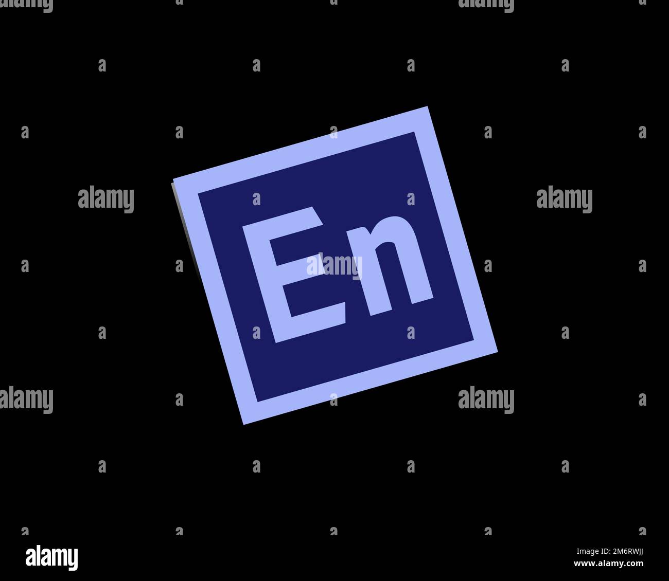 Adobe Encore, rotated logo, black background Stock Photo - Alamy