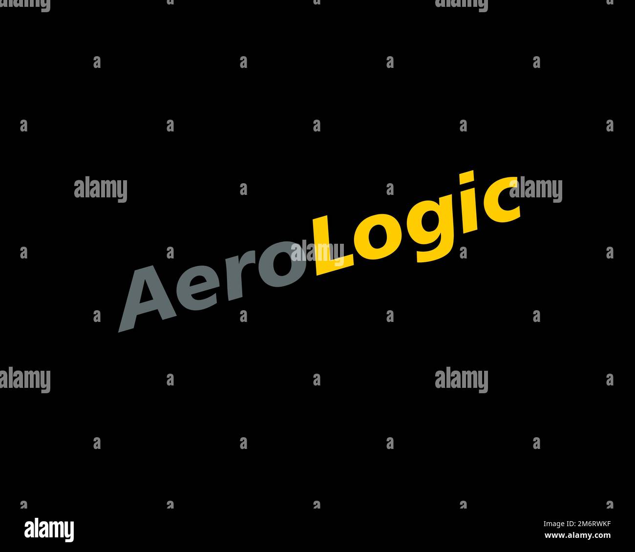 AeroLogic, rotated logo, black background Stock Photo - Alamy